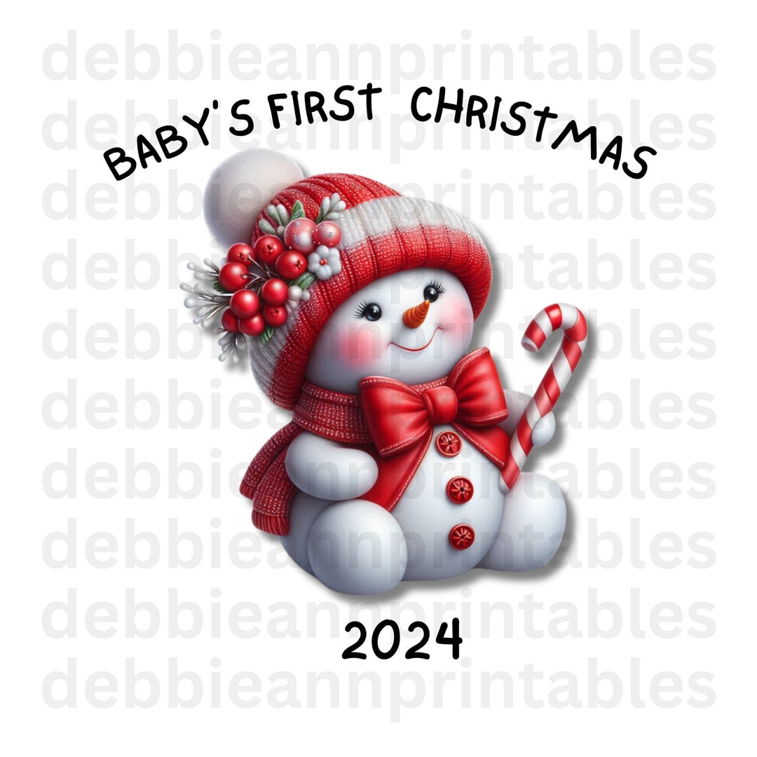Baby's First Christmas PNG, Snowman Gifts Design, Baby's 1st Christmas ...
