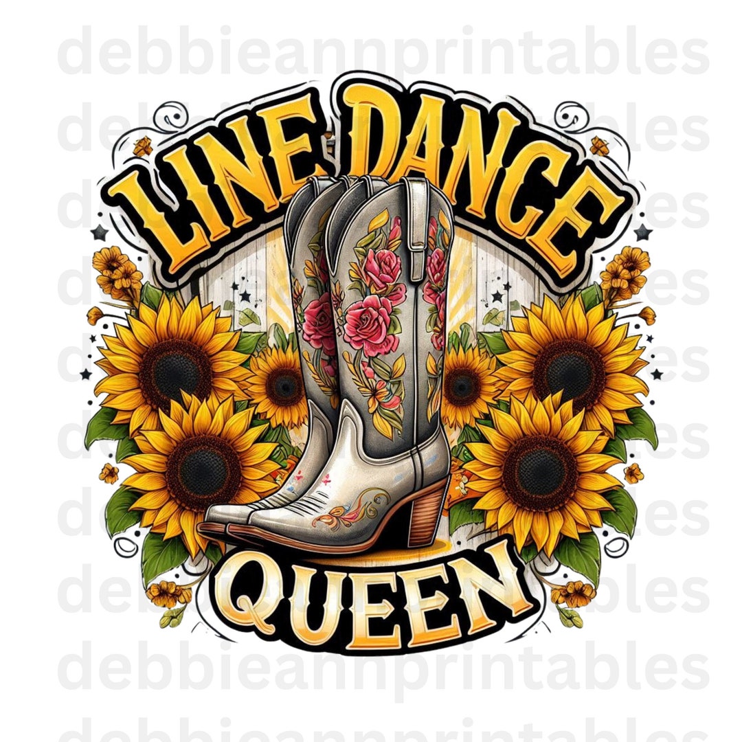 Line Dance Queen PNG, Line Dancer Png, Western Design, Country Line ...