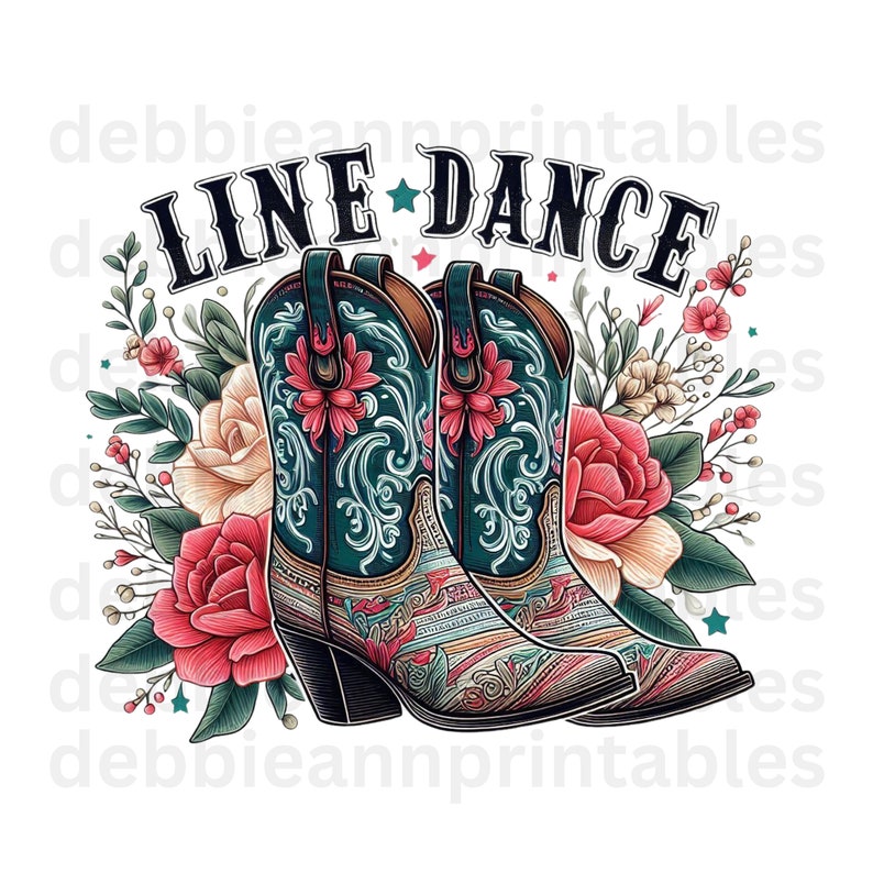 Line Dance PNG File, Line Dancer Png, Western Design, Cowgirl Boots ...