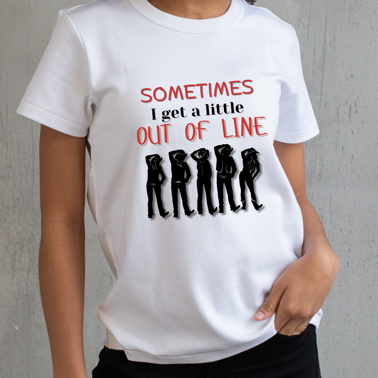 Line Dance Png, Sometimes I Get A Little Out of Line Png, Line Dancer ...