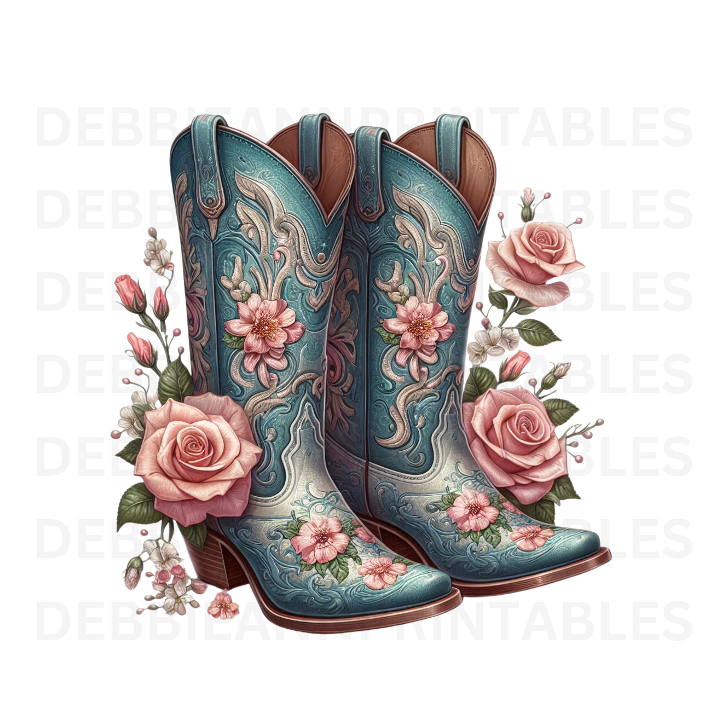 Cowboy Boots With Roses Png File, Country Png, Country Girl Png ...