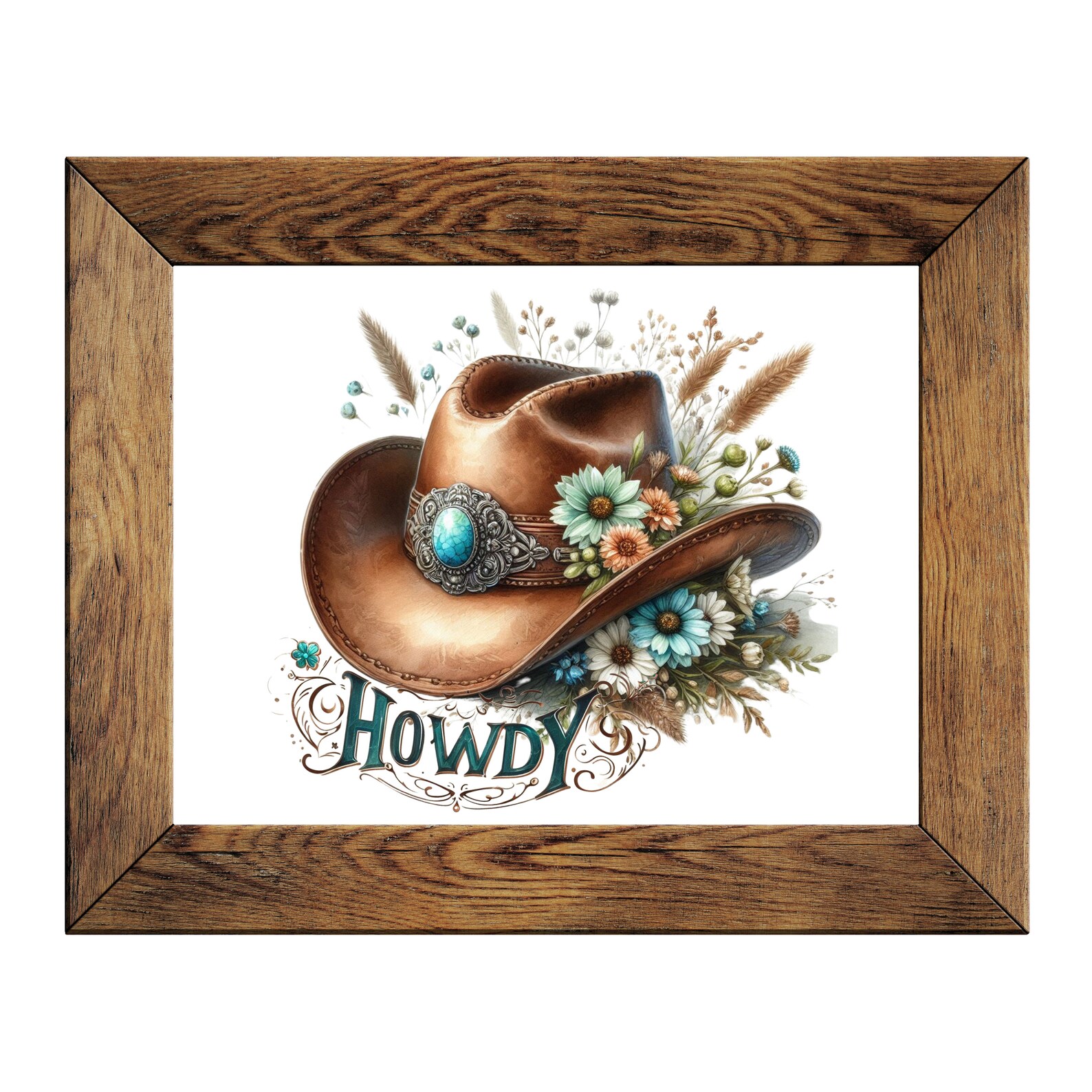 Howdy Cowboy Hat With Flowers Png, Country Girl Design Png, Western ...