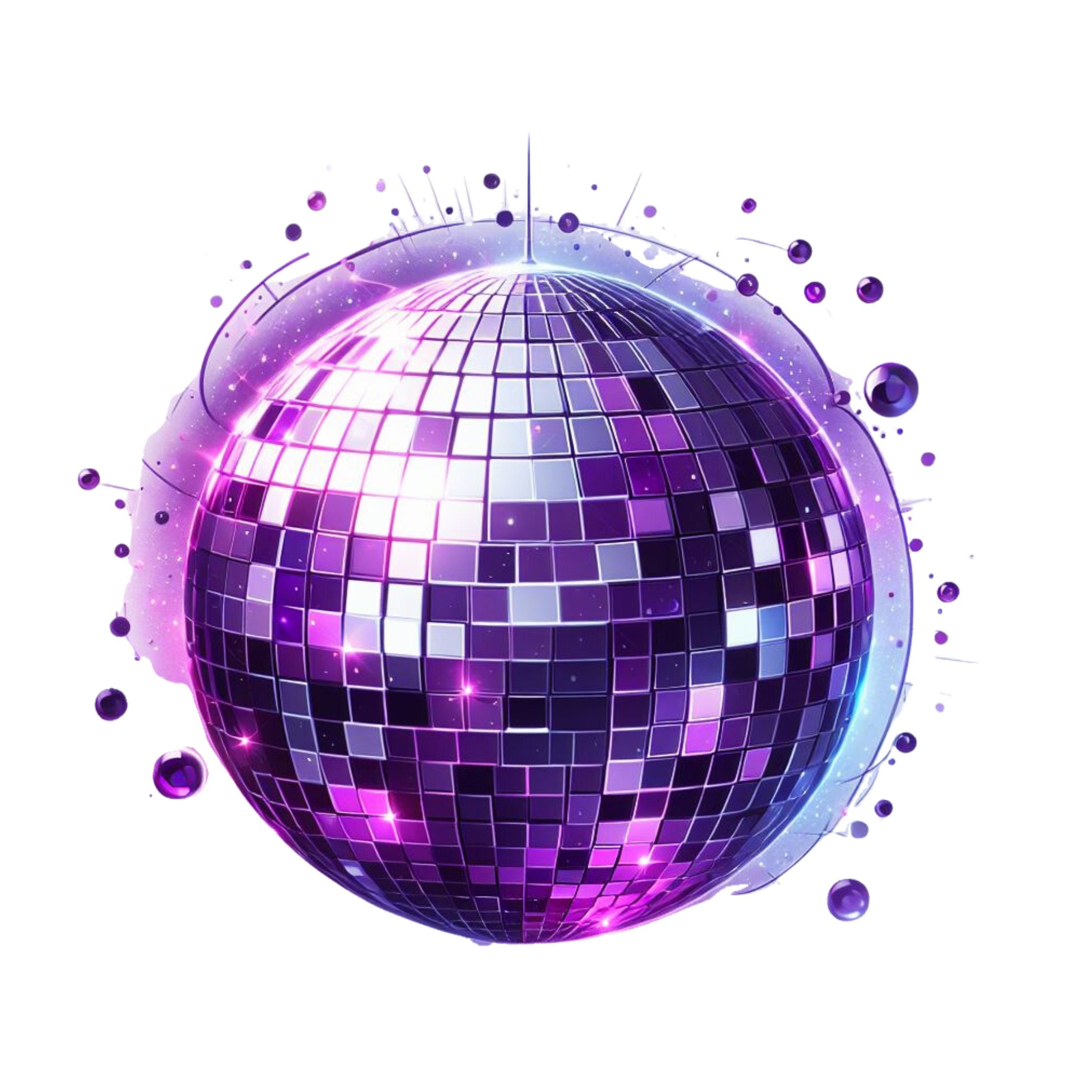 Disco Ball PNG, Purple Disco Ball, Party Png, Transparent Background ...
