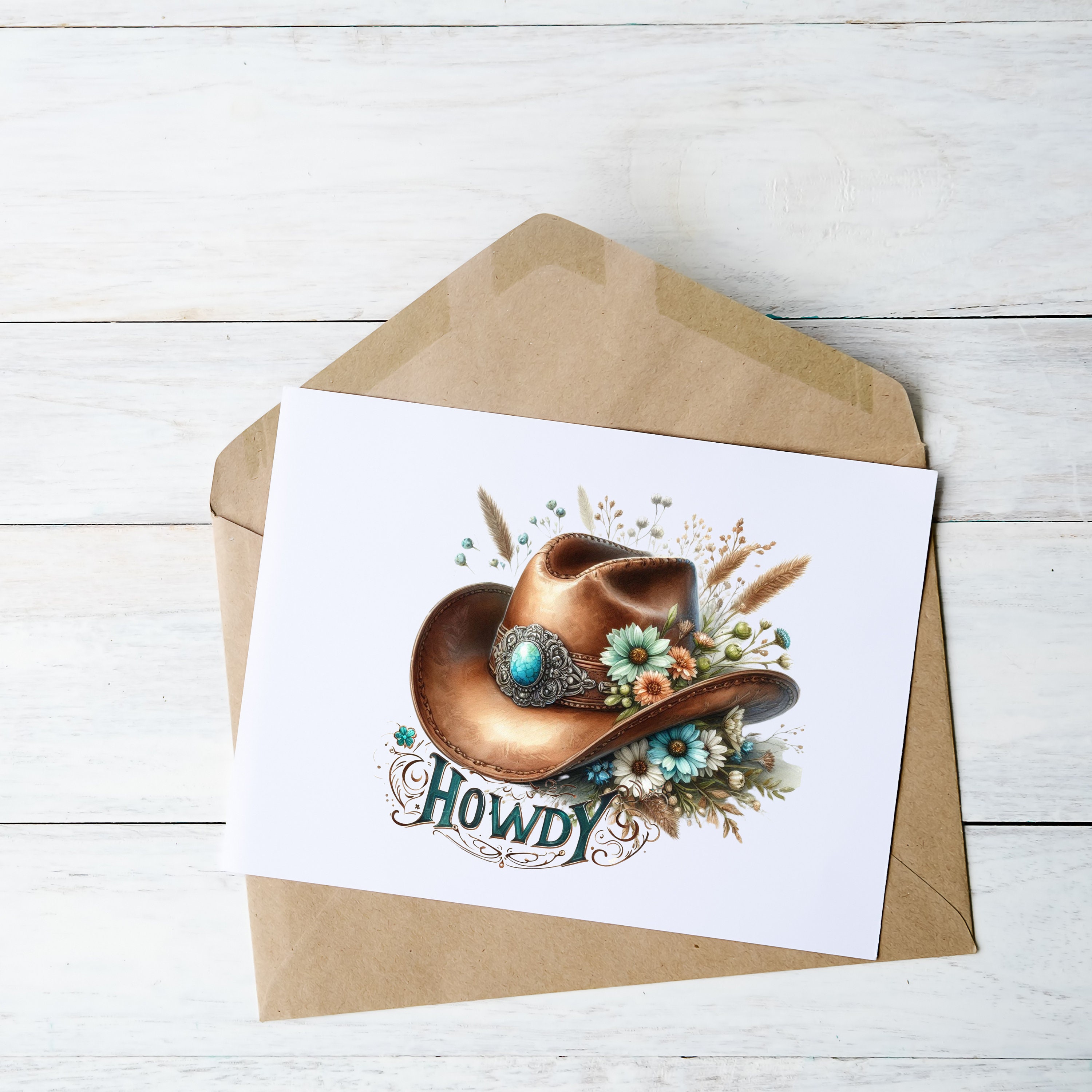 Howdy Cowboy Hat With Flowers Png, Country Girl Design Png, Western ...