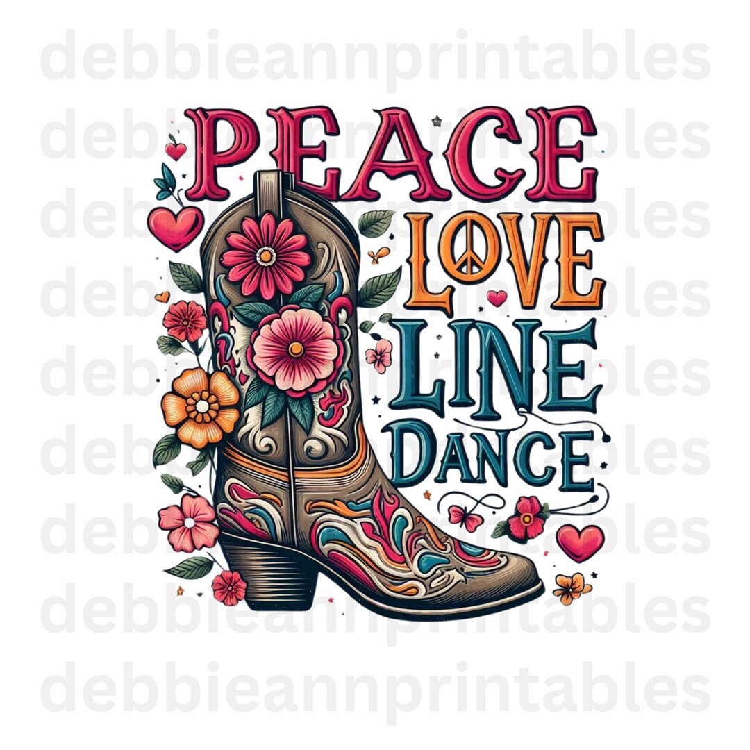 Peace Love Line Dance Png File, Line Dancing Png, Country Girl Png ...