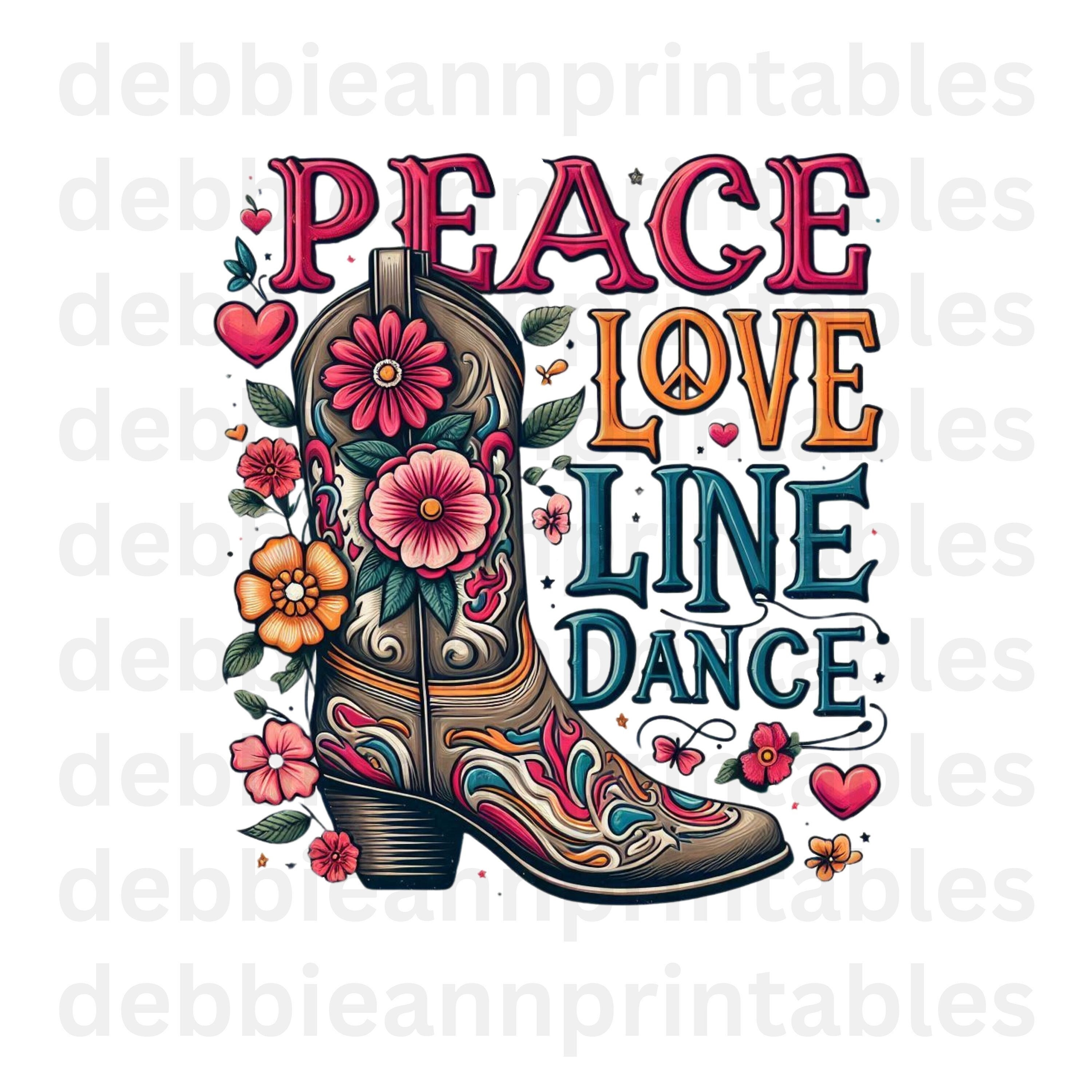Peace Love Line Dance Png File, Line Dancing Png, Country Girl Png ...