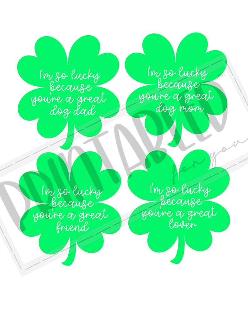 Printable Shamrock Affirmations Instant Download PDF and Silhouette Cut ...