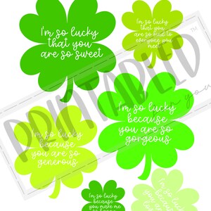 Printable Shamrock Affirmations - Instant Download - PDF and Silhouette ...