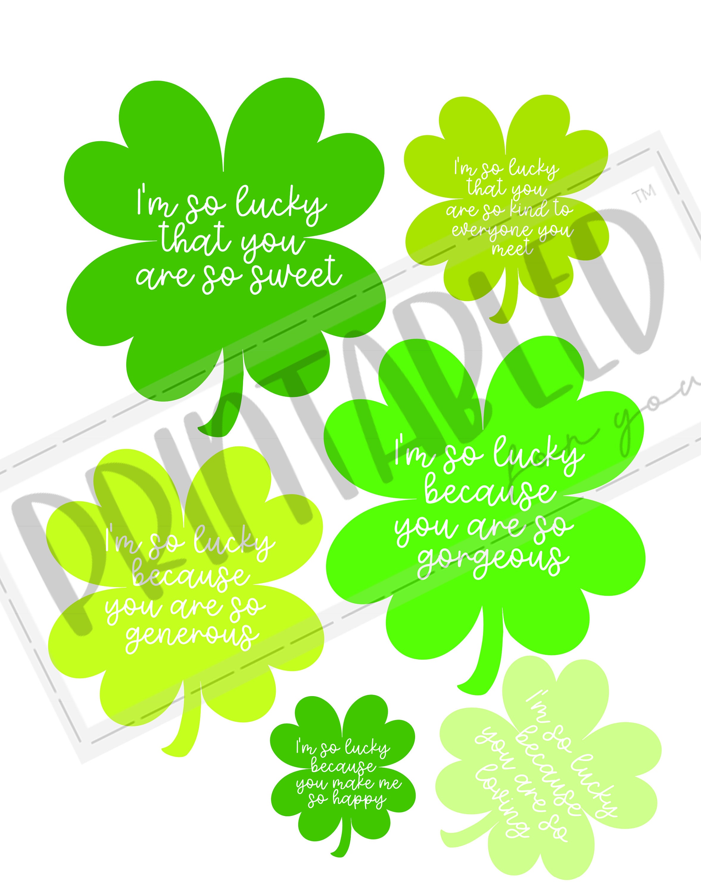 Printable Shamrock Affirmations Instant Download PDF and Silhouette Cut ...