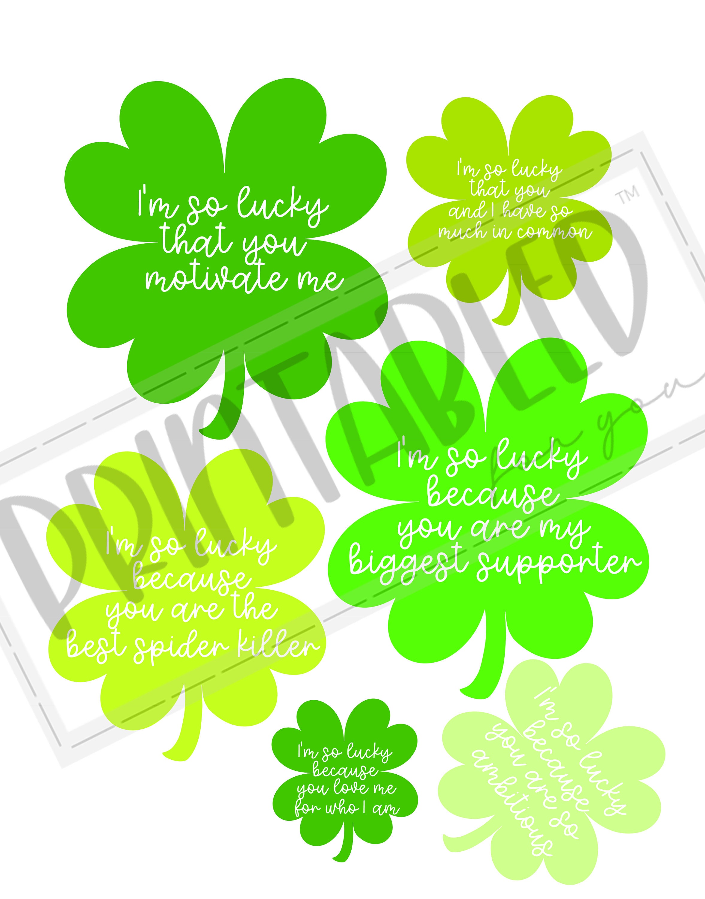 Printable Shamrock Affirmations Instant Download PDF and Silhouette Cut ...