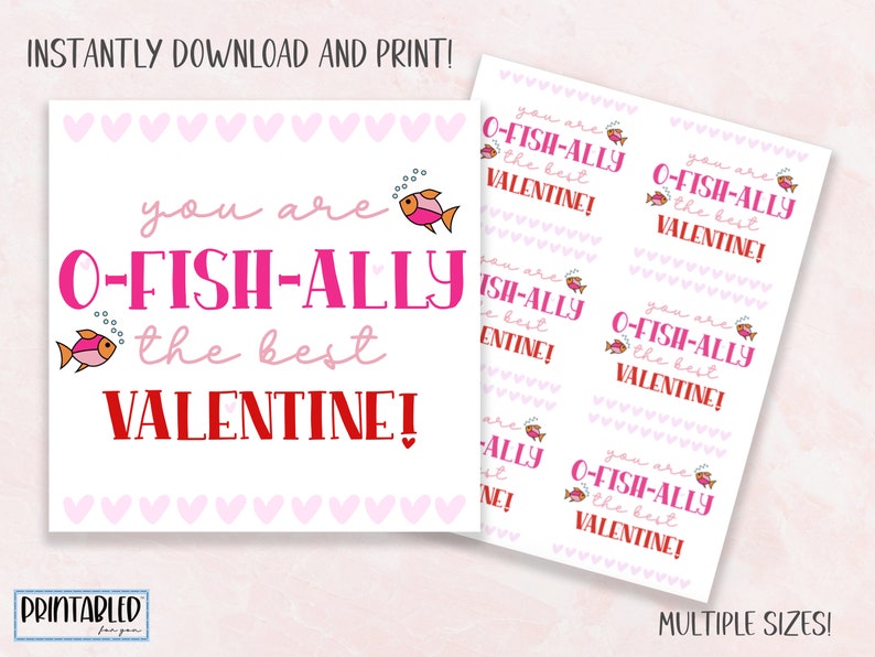O-FISH-ALLY the Best Valentine! - Instant Download and Printable - Etsy
