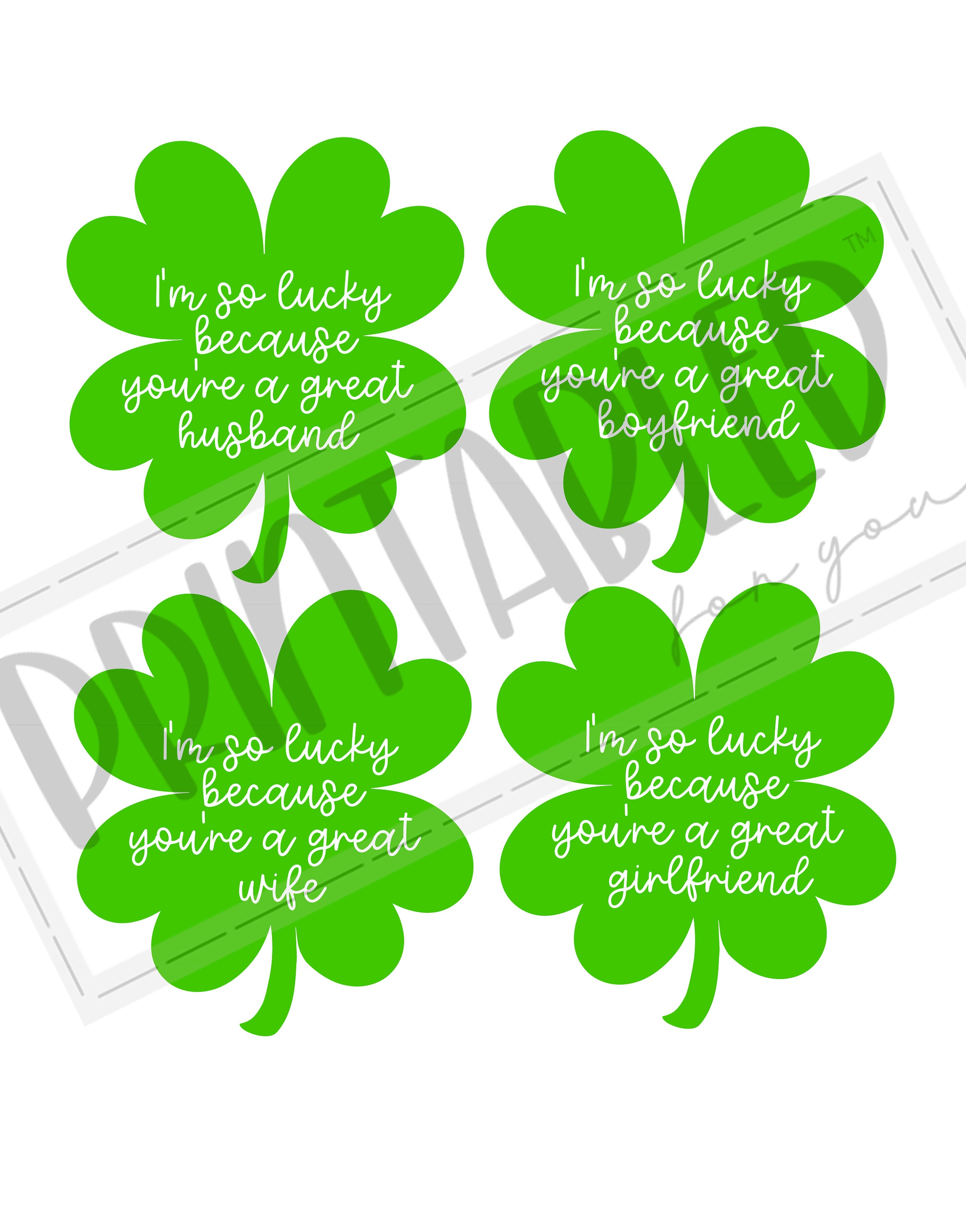 Printable Shamrock Affirmations Instant Download PDF and Silhouette Cut ...