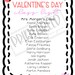 Editable Valentine's Day Class List Instant Download and Printable - Etsy