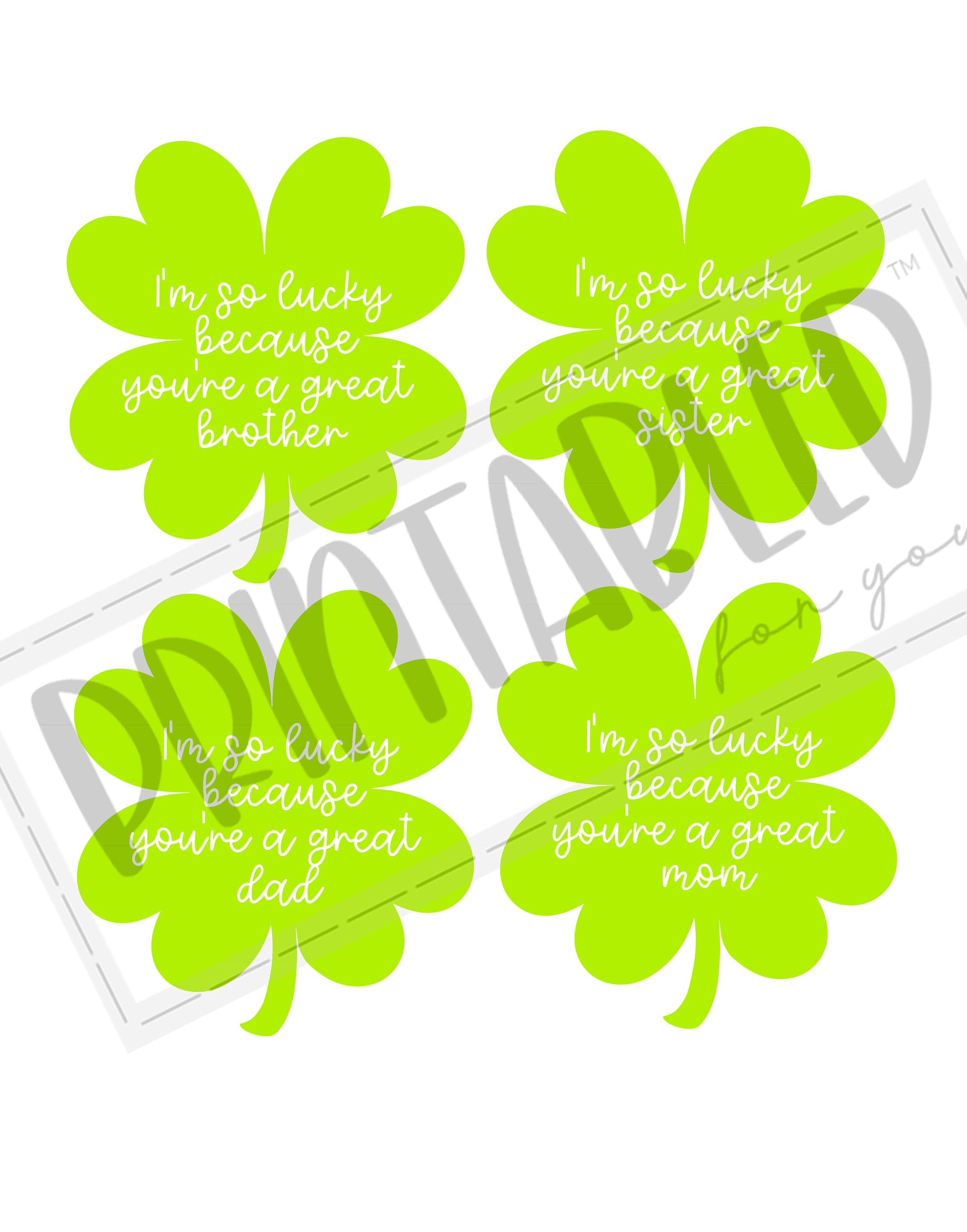 Printable Shamrock Affirmations Instant Download PDF and Silhouette Cut ...