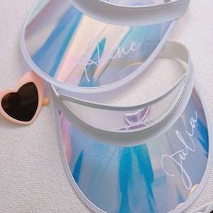 Personalized Holographic Visors, Beach Bachelorette Gifts, Pool Party ...