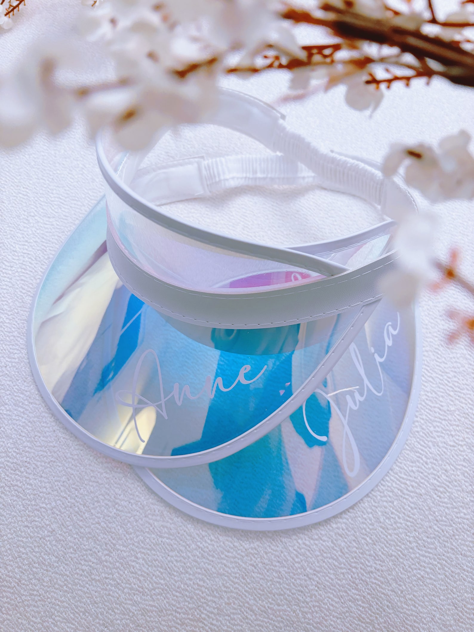 Bachelorette Visors Personalized, Holographic Pink Bride Visors, Party ...