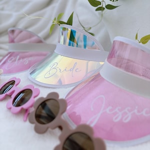 Personalized Holographic Visors, Beach Bachelorette Gifts, Pool Party ...