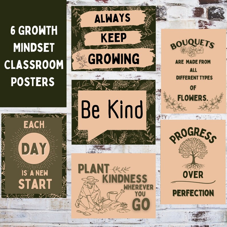 Growth Mindset Plant Posters | Classroom Decor - Etsy