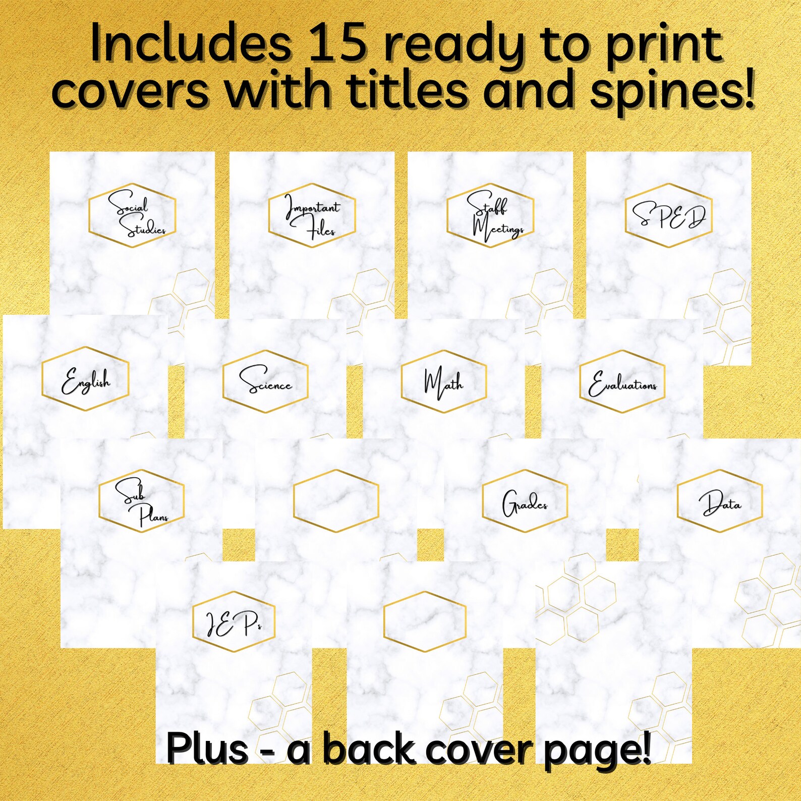 Editable Marble Binder Covers & Spines | Printable | Teacher Binders ...