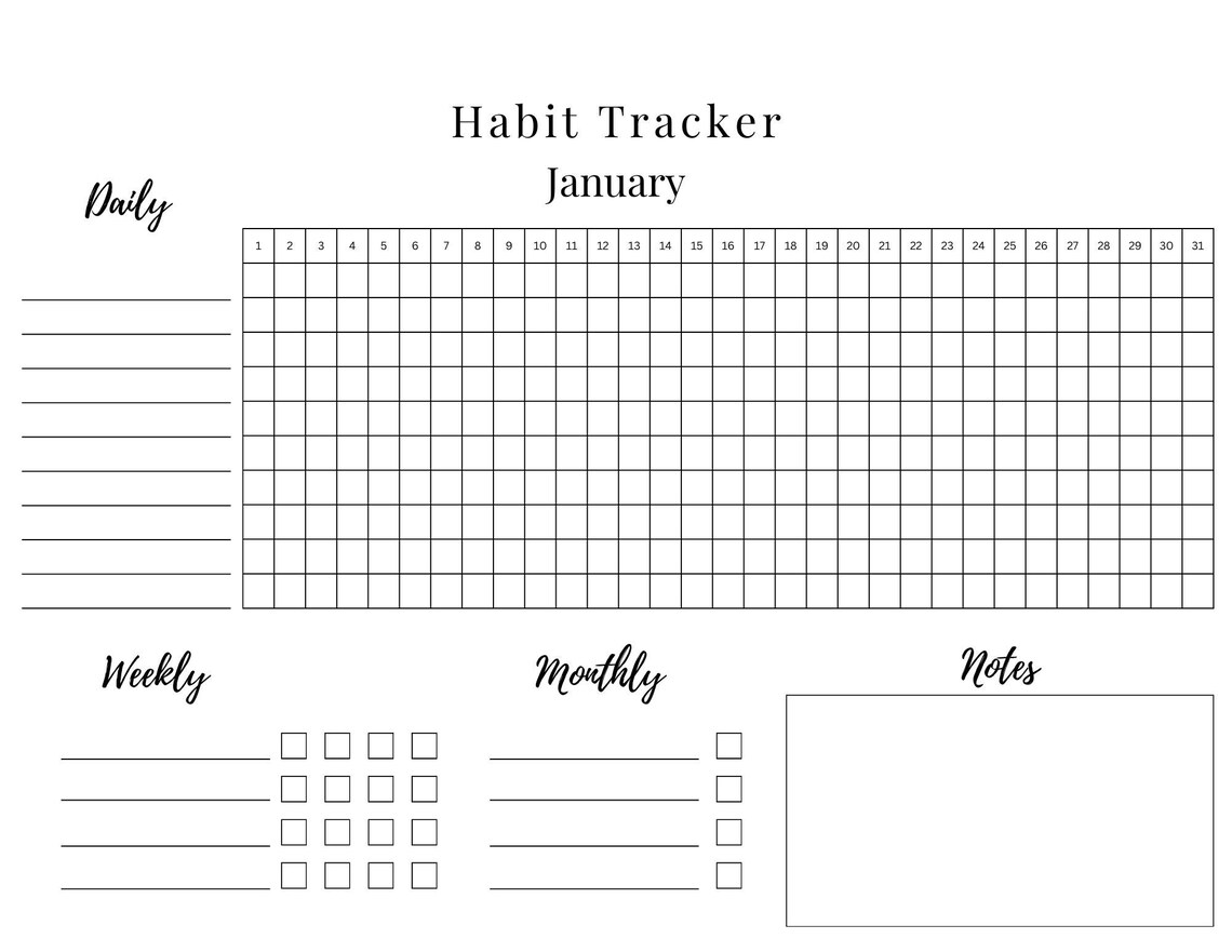 Simple Habit Tracker | Printable - Etsy