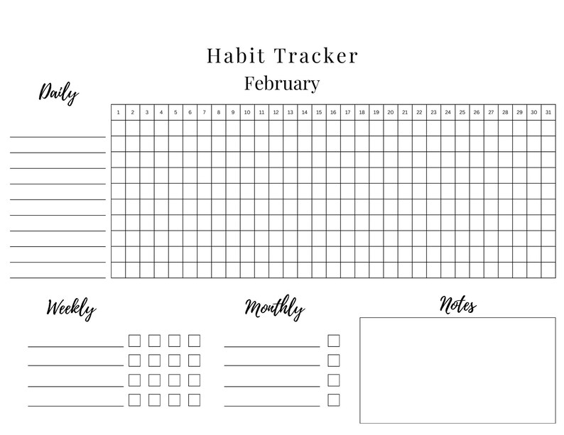 Simple Habit Tracker | Printable - Etsy