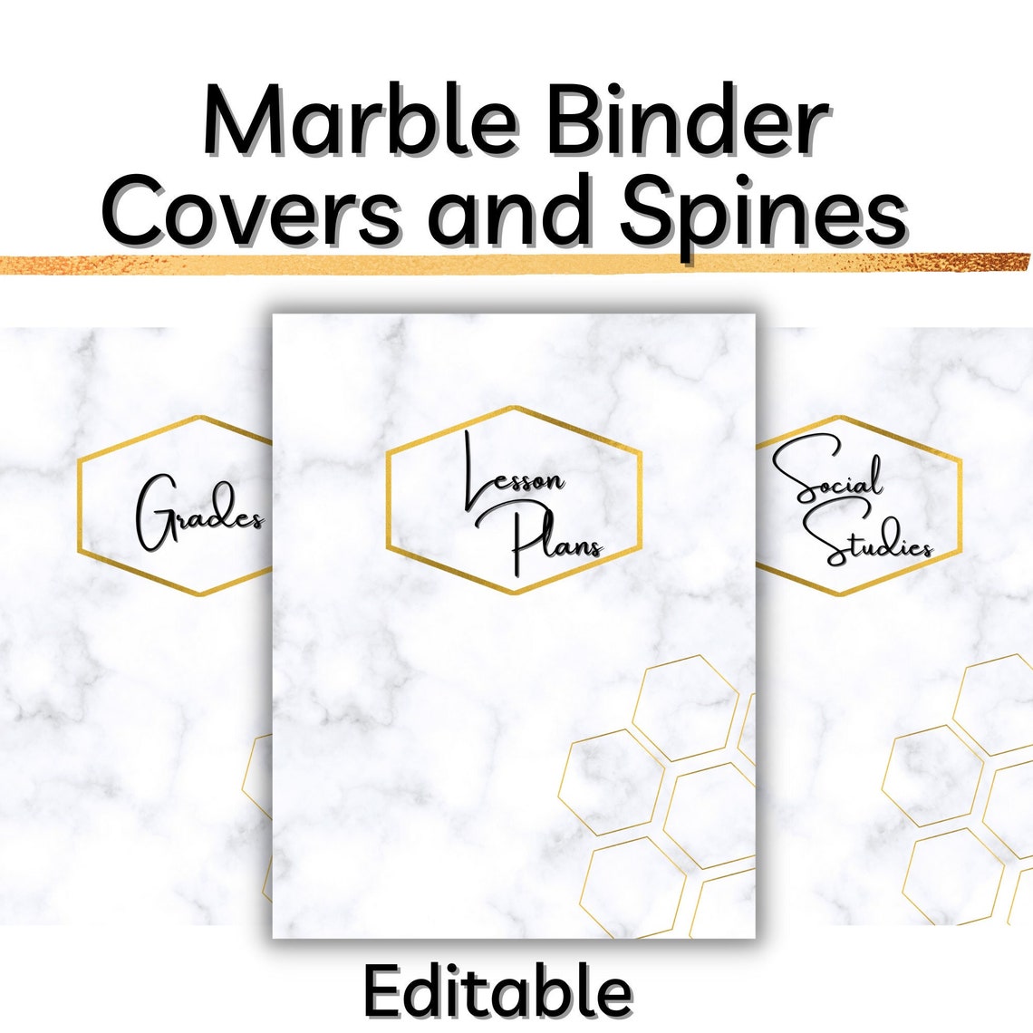 Editable Marble Binder Covers & Spines | Printable | Teacher Binders ...