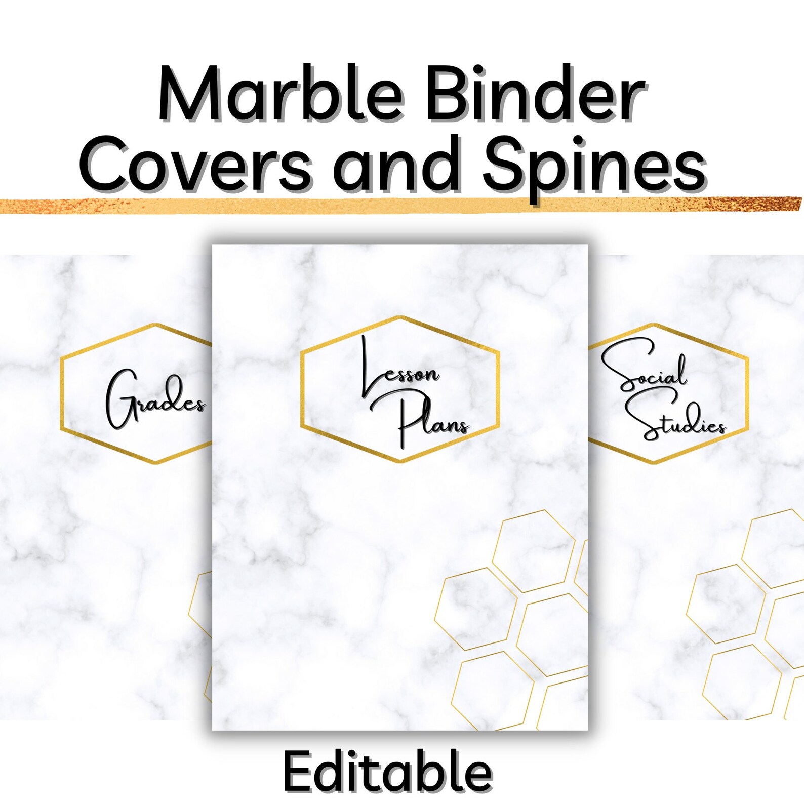 Editable Marble Binder Covers & Spines | Printable | Teacher Binders ...