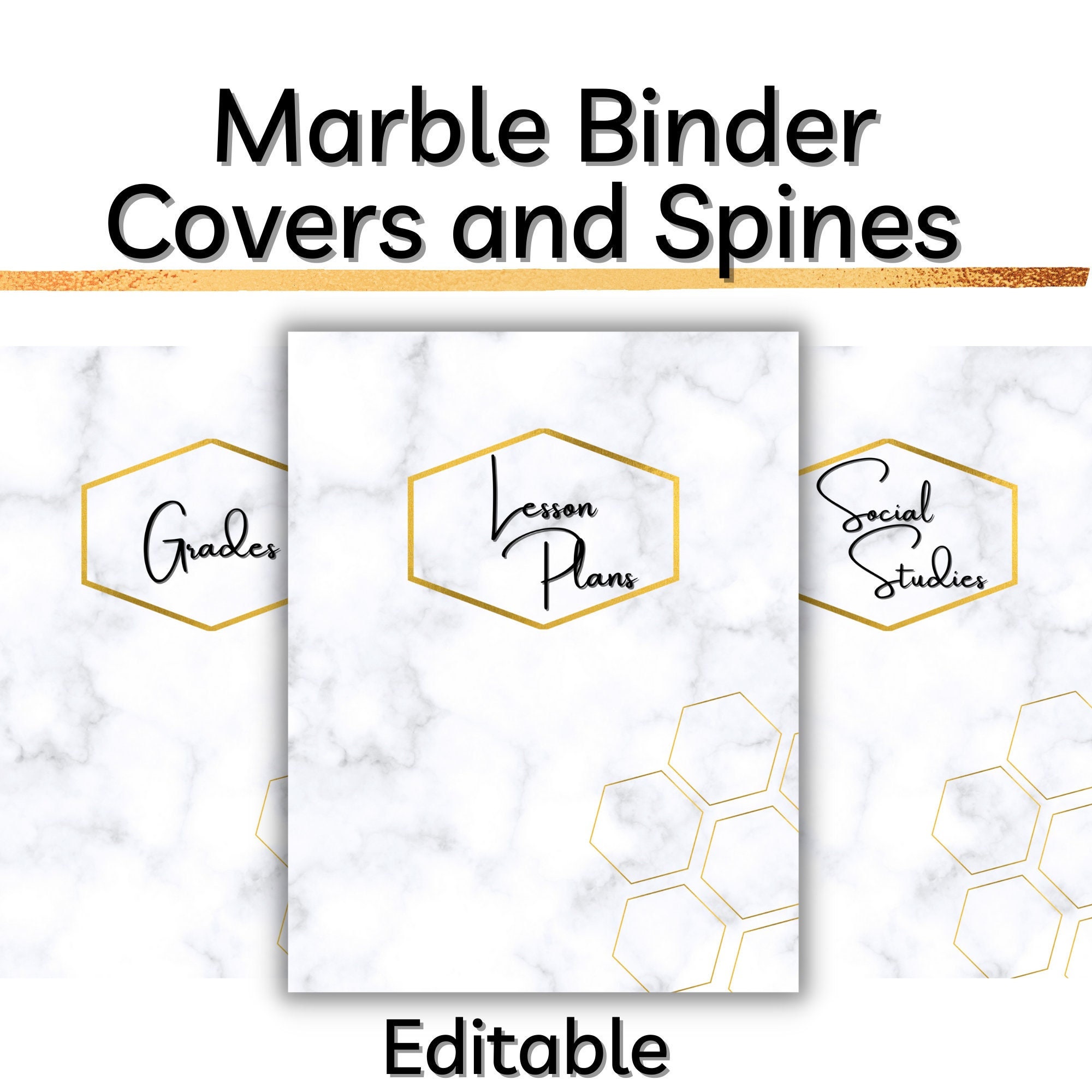 Editable Marble Binder Covers & Spines | Printable | Teacher Binders ...