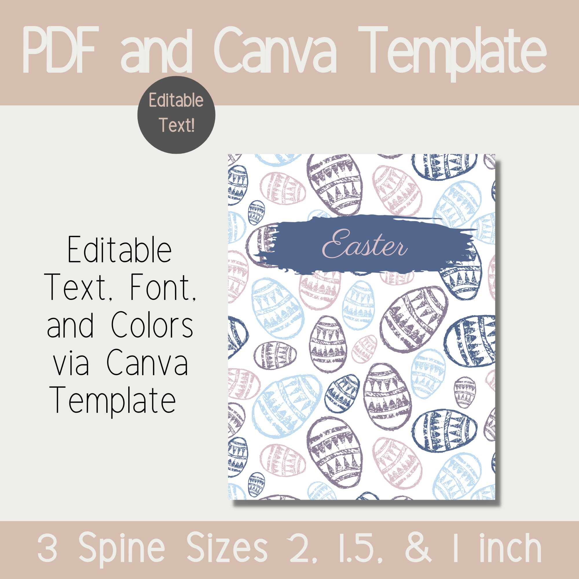 Easter Binder Cover Easter Egg Design Binder Cover, Back and Spine - Etsy