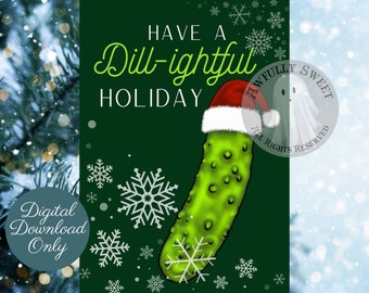 Funny Pickle Christmas Card dill-ightful Holiday - Etsy