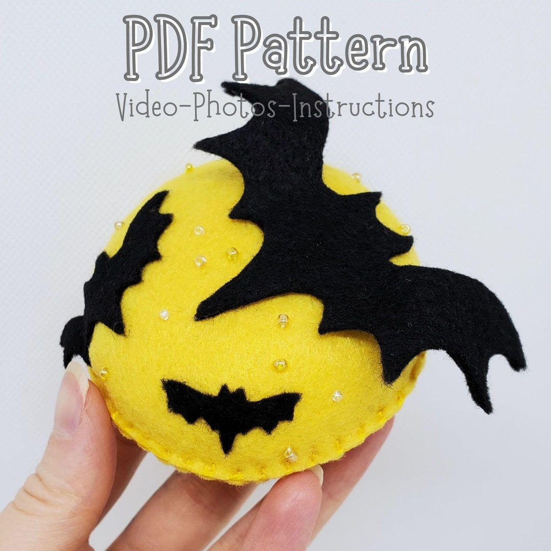 DIY Full Moon With Bats Felt Ornament-pdf Tutorial & Pattern-digital ...