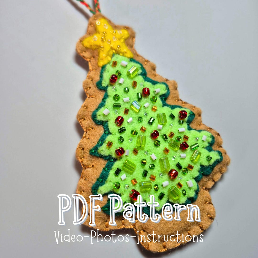 DIY Christmas Tree Sugar Cookie Felt Ornament-digital PDF Pattern With ...