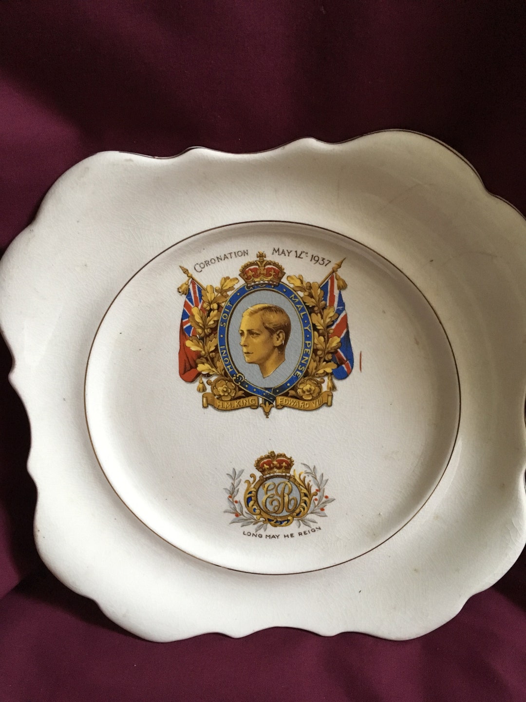King Edward VIII Coronation Plate (new) Coronation Memorabilia Prior to ...
