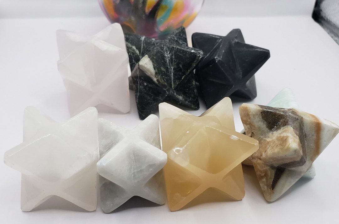 One (1) Merkaba Palm Stone Meditation Tool Sacred Space Crystal Home Decoration Bar Bat Mitzvah ...