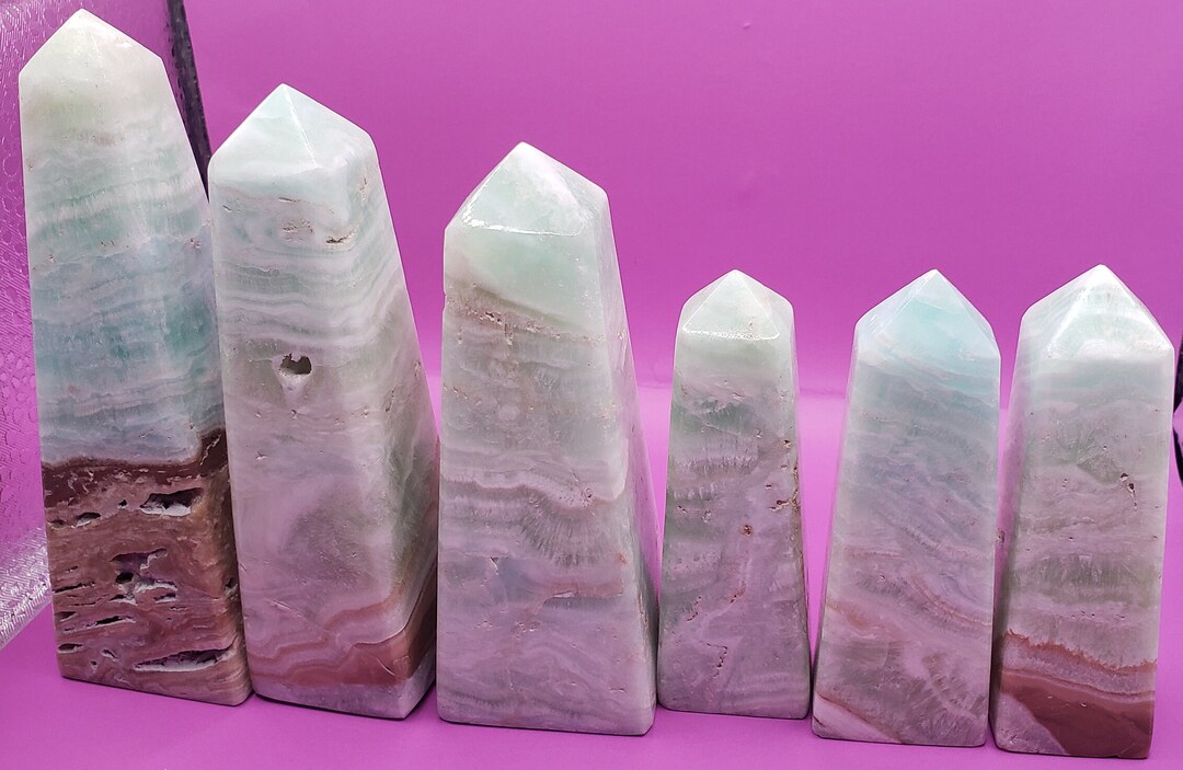 Caribbean Calcite Tower: Coastal Decor, Meditation Crystal - Etsy