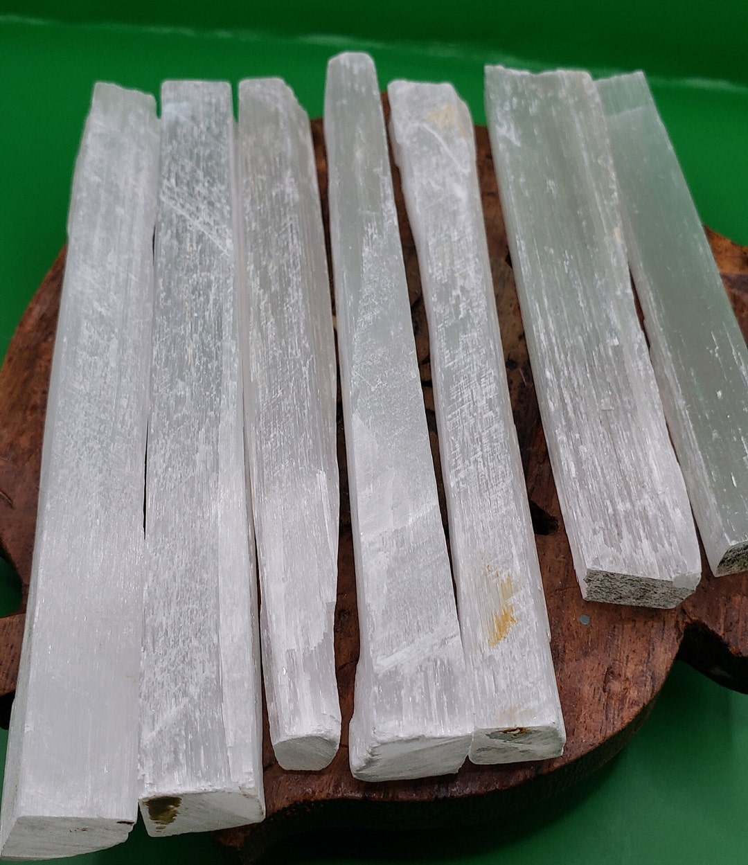 One (1) Raw Selenite Stick White Gypsum Jewelry Making Aura Cleansing ...