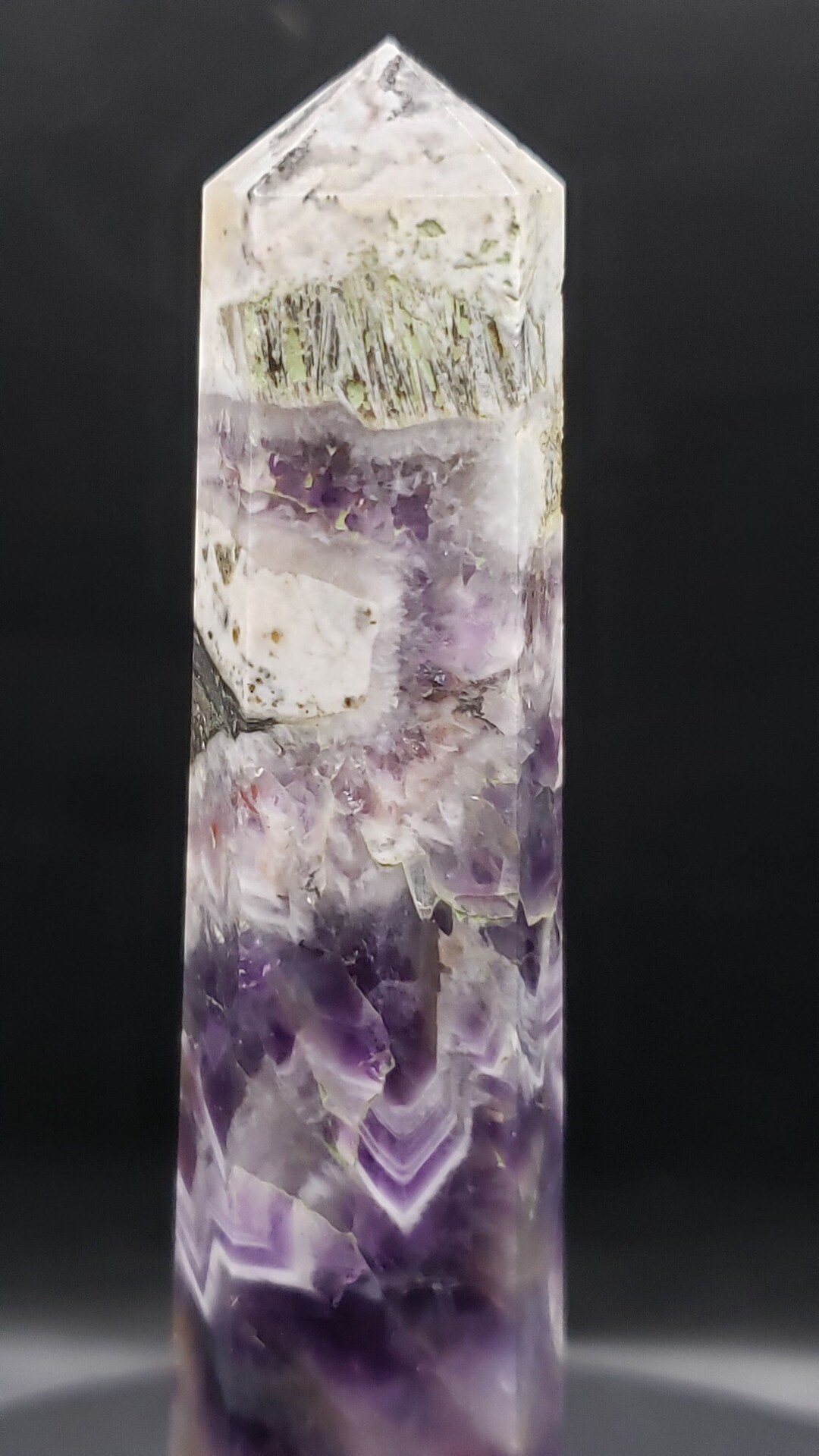 4.34" Tall Chevron Amethyst Tower Dog Tooth Amethyst Banded Amethyst ...