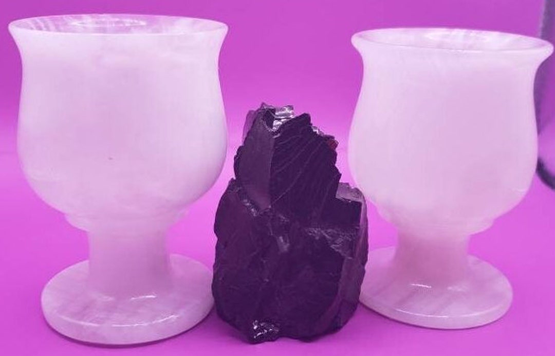Mini Pink Mangano Calcite Goblet Set, Metaphysical Crystal Decor - Etsy