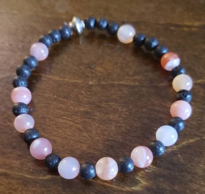 Firefighter Bracelet Botswana Agate & Lava Stone | Grounding Strength ...
