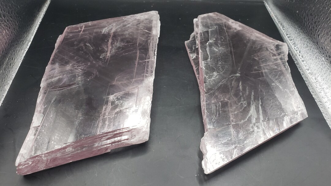 One 1 Pink Window Selenite Slab Display Piece Crystal Healing Décor ...