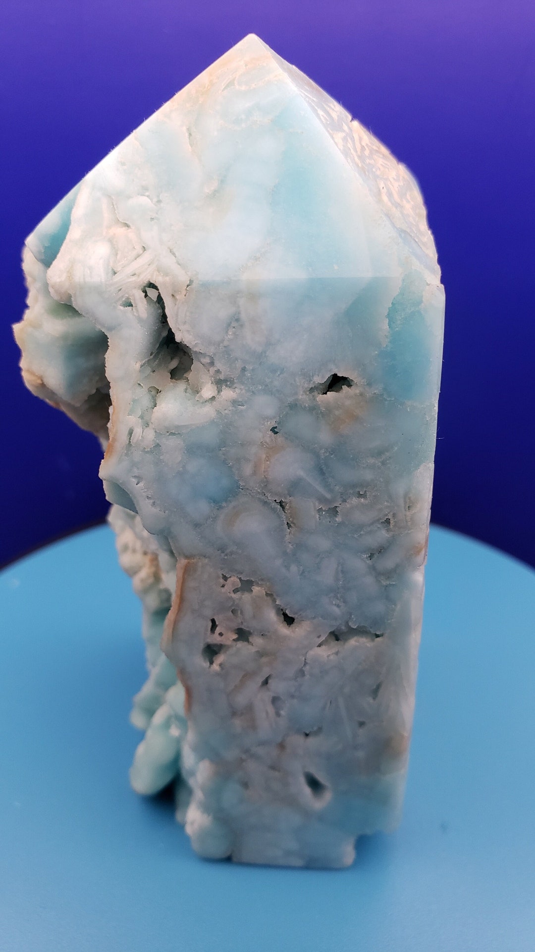 Gorgeous Blue Aragonite Specimen Tower Throat Chakra Meditation Aid ...