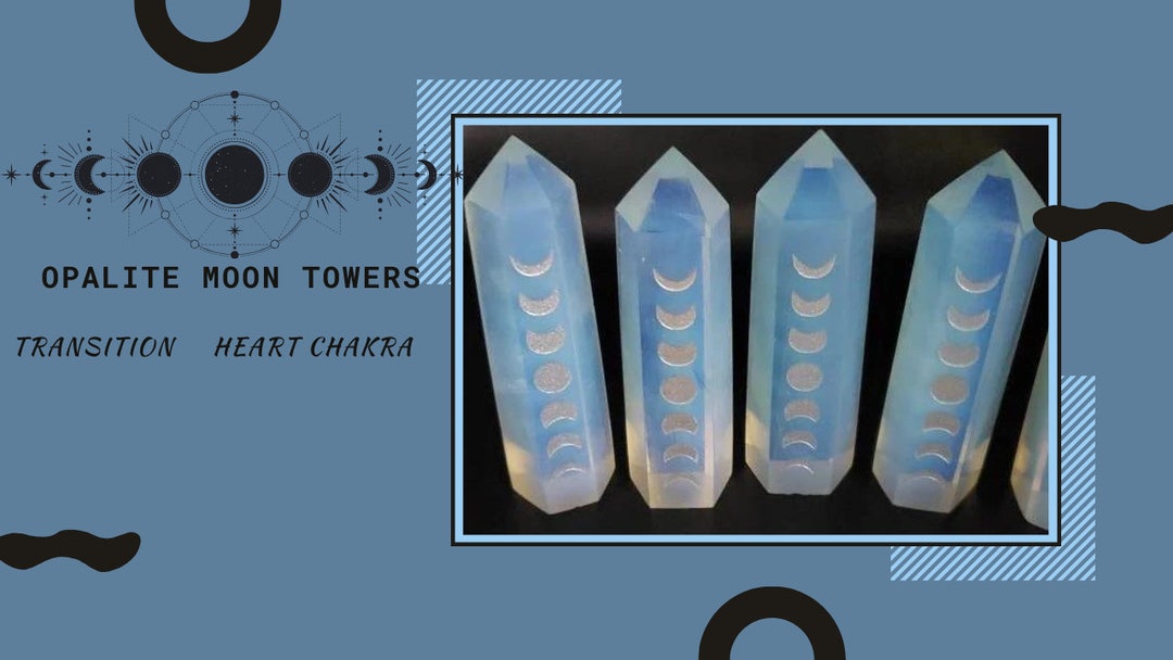 One (1) Opalite Moon Towers Spiritual Gifts Moon Towers Crystal Home ...