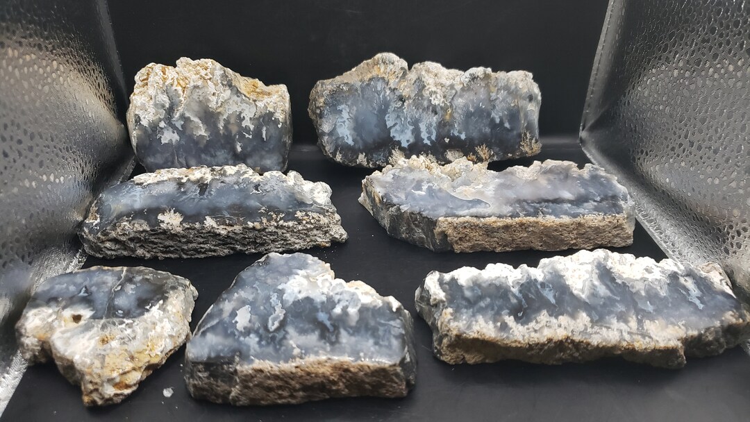 One (1) Indonesian Pacific Blue Agate Slab Home Accent Crystal Home ...