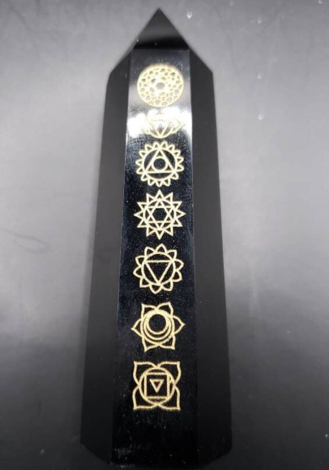 One 1 Black Obsidian Chakra Towers Home Altar Décor Interior - Etsy