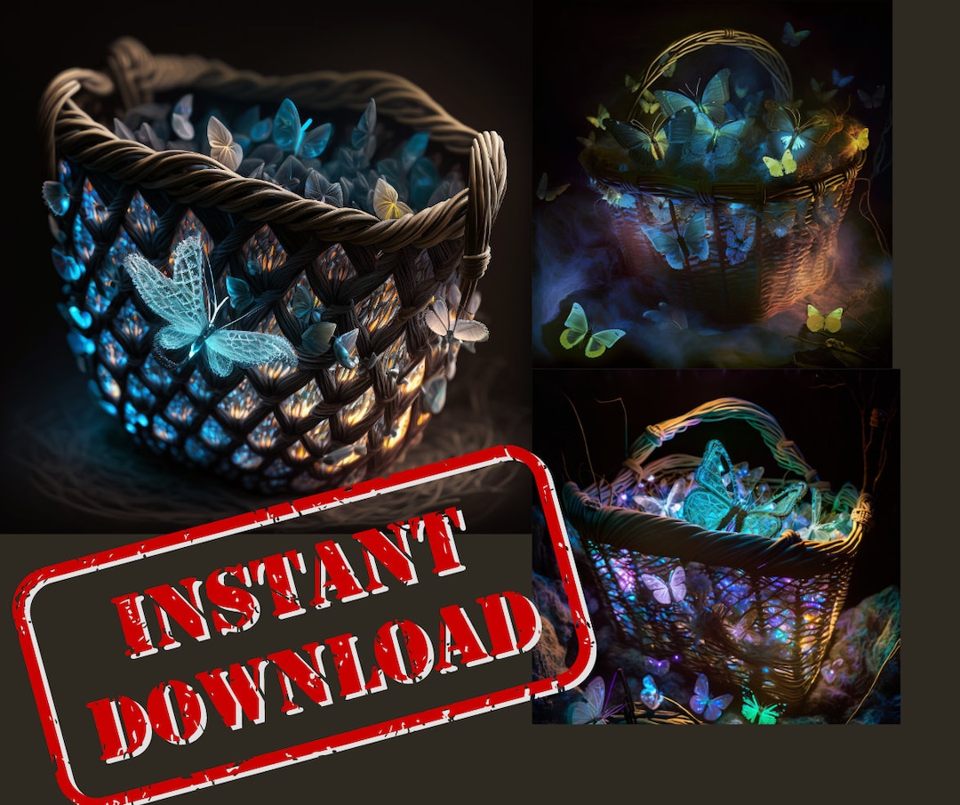 Butterfly Digital Art Office Décor Instant Download Bioluminescent ...