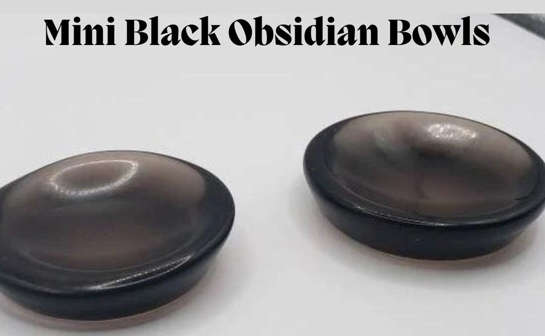 One (1) Mini Black Obsidian Bowl Home Décor Ring Dish Housewarming Gift ...