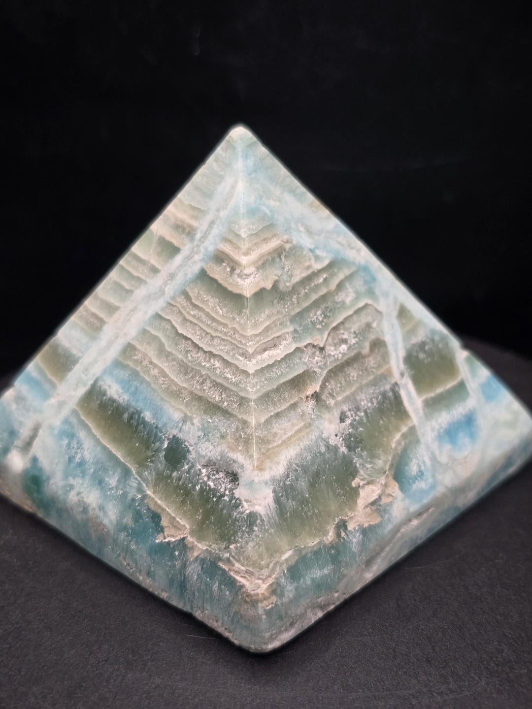 Crystal Pyramid Blue Aragonite Tower Pyramid Calming Crystal for ...