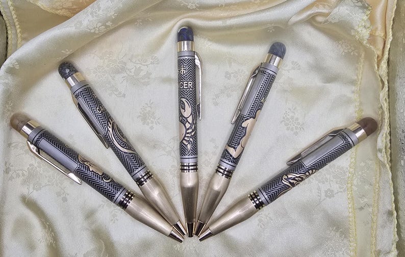 Zodiac Crystal Pen – Engraved Astrology Sign, Spiritual Gift - Etsy