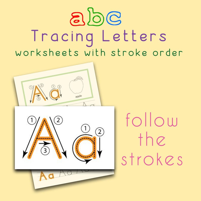 PRINTABLE Tracing Letter Worksheets With Stroke Order | Alphabet ...