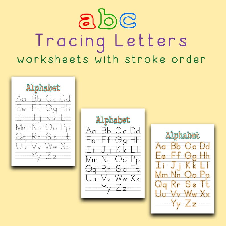 PRINTABLE Tracing Letter Worksheets With Stroke Order | Alphabet ...